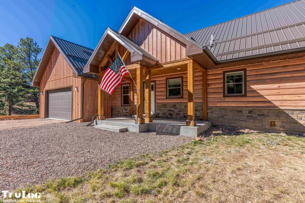 Mountain Home Featuring TruLog HD Woodgrain Steel Siding